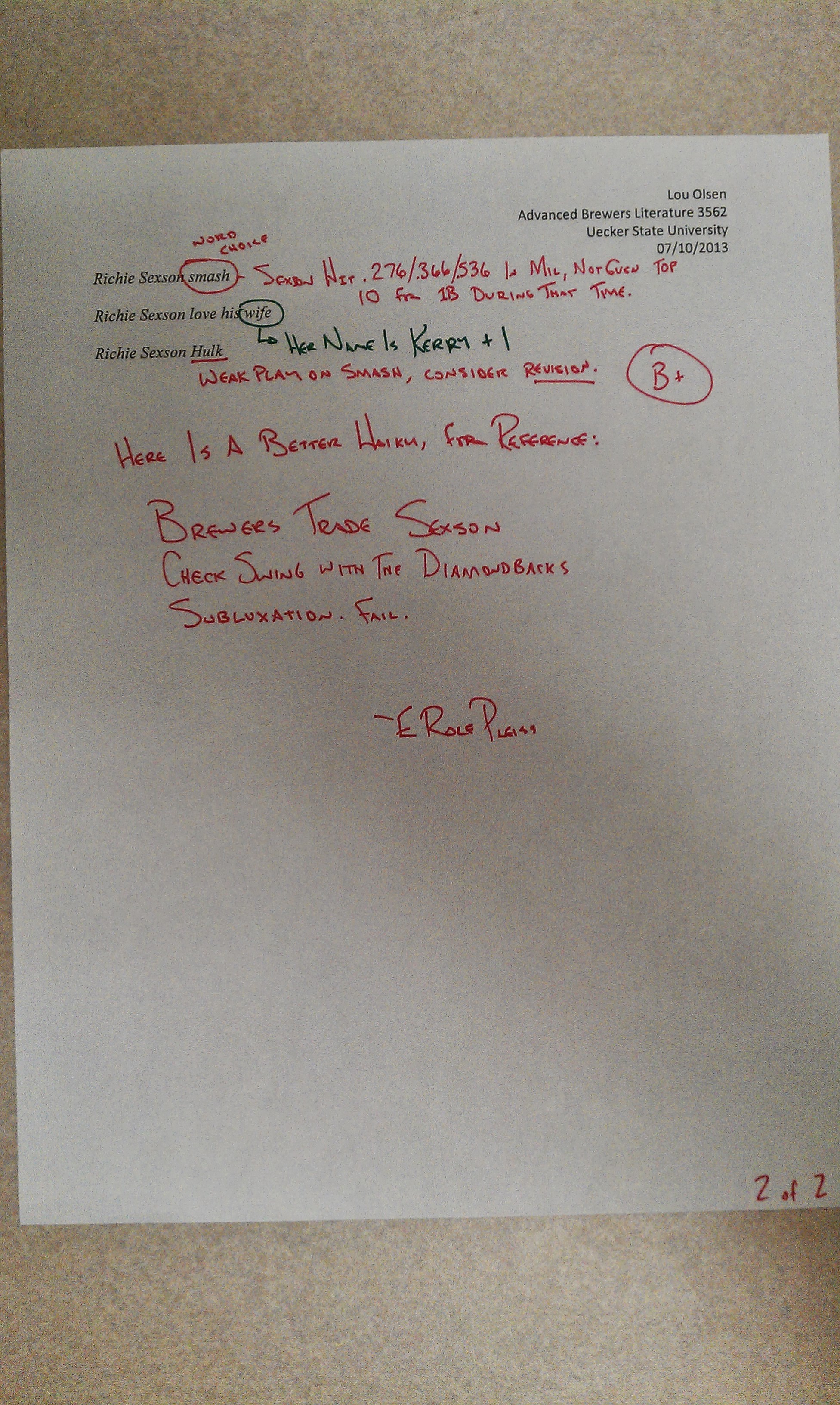 Baseball Haiku Poems