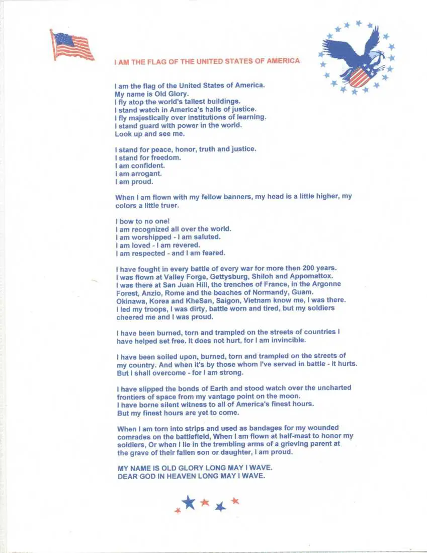 Biblical American Flag Poem