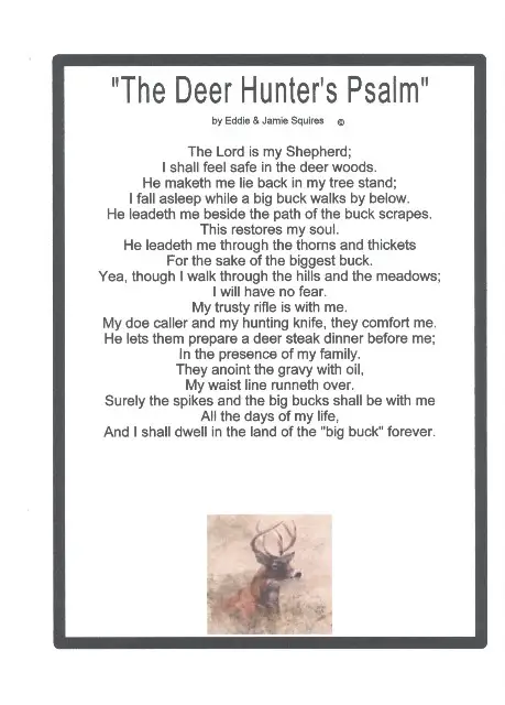 Deer Hunting Poems Short