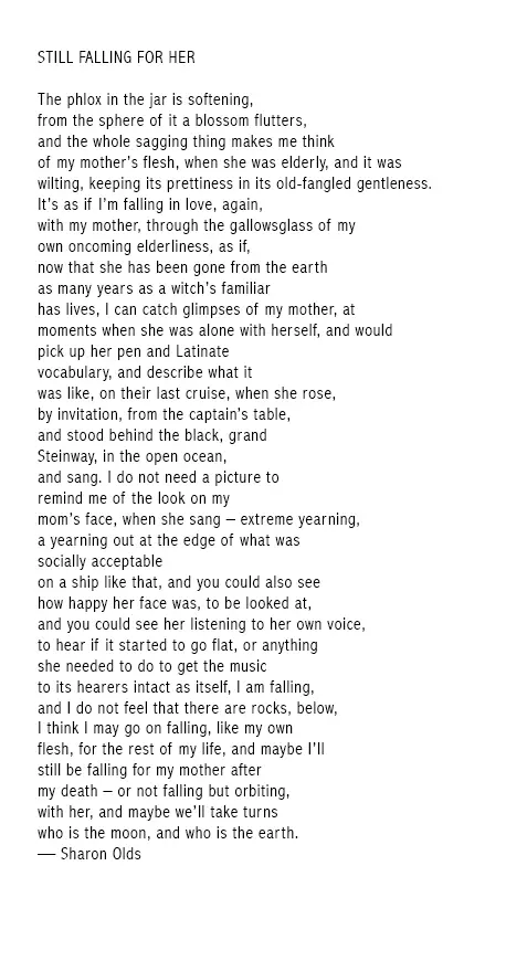 Sharon olds Poems