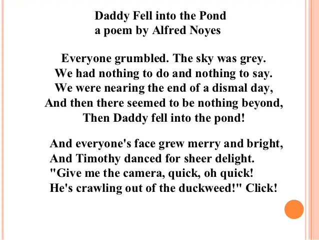 Daddy Fell Into The Pond Theme Theme Image