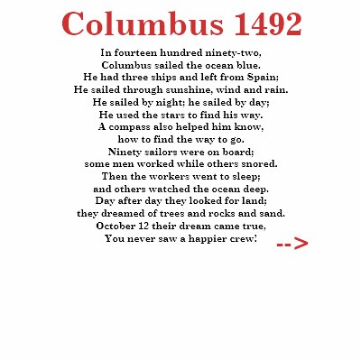 Christopher Columbus Poem