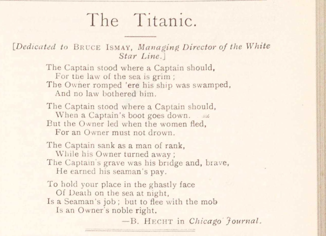 Titanic Poem David Slavitt | Sitedoct.org