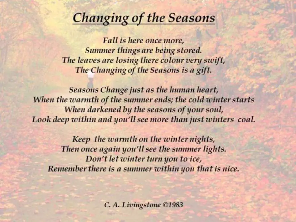 Poems About Seasons Changing