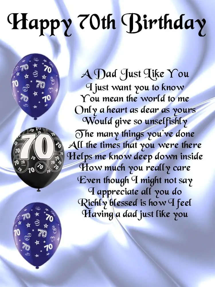 Special 70th Birthday Poems