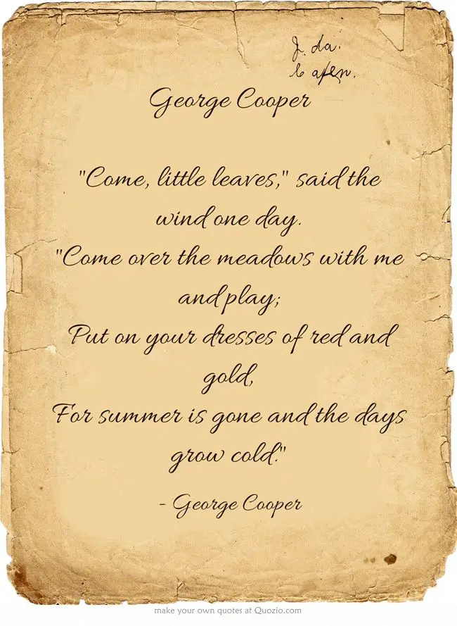 George cooper Poems